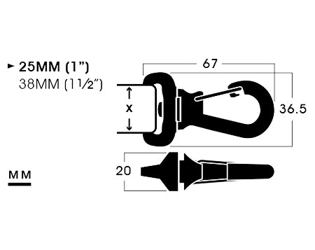 UTX / Duraflex | 25MM (1”), 38MM (1-1/2”) Heavy-duty POM Swivel Snap H ...